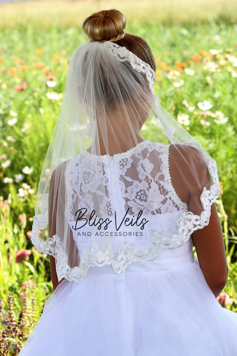 Handmade Lace Communion Veil - White, With Comb - Etsy