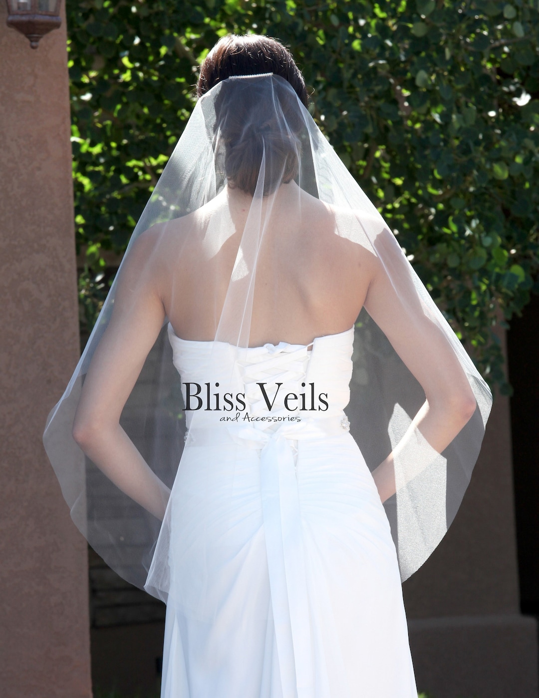Sheer Wedding Veil, Ivory Bridal Veil, Simple Wedding Veil, Drop Veil ...