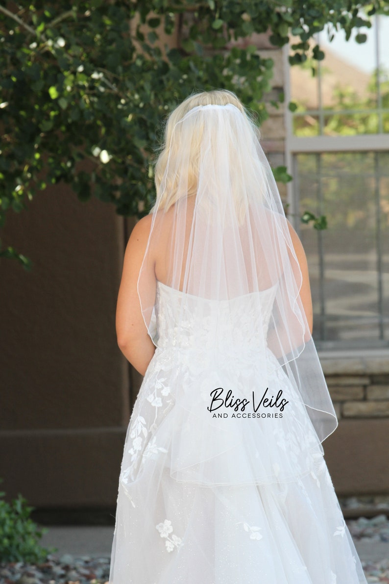Angel Cut Veil Wedding Veil Cascade Veil Ivory Bridal - Etsy