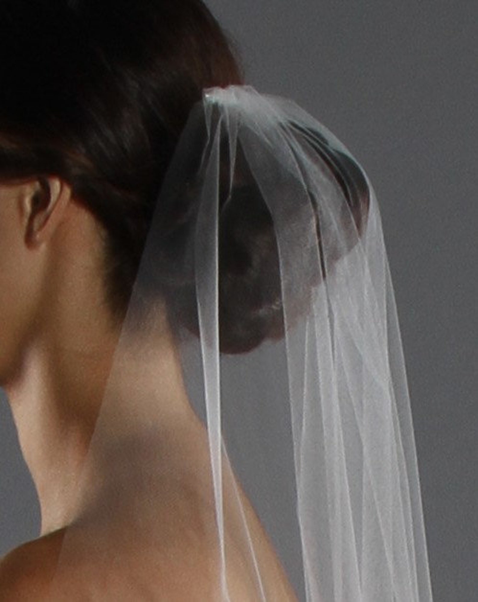 Sheer Veil Simple Wedding Veil Cut Edge Veil Chapel Veil - Etsy