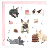 French Bulldog / Frenchie Dog "happy Birthday" Card (6"x 4") With ...