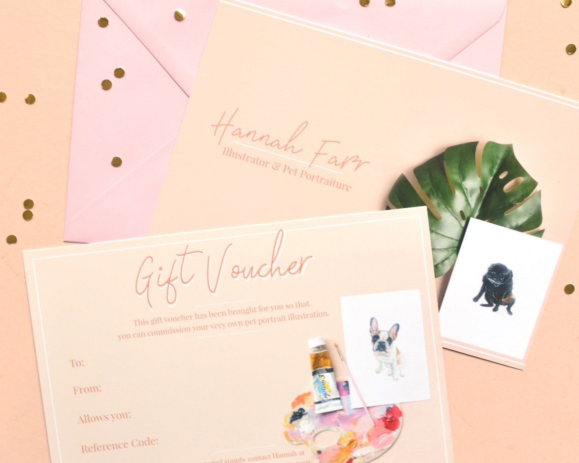 Instant Gift idea Gift Voucher for hand painted Pet Portrait | Etsy