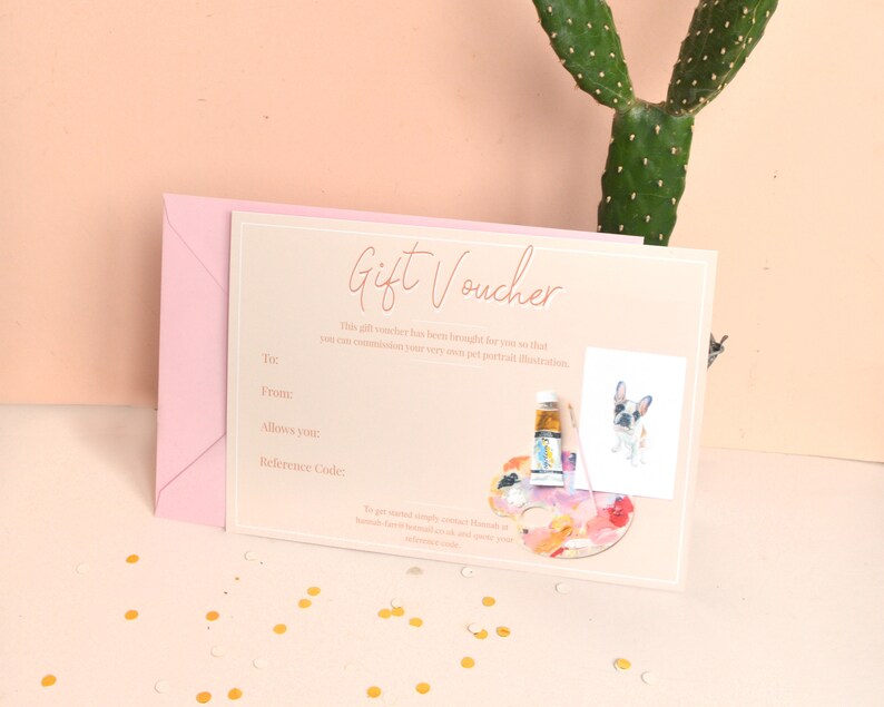 Instant Gift idea Gift Voucher for hand painted Pet Portrait | Etsy