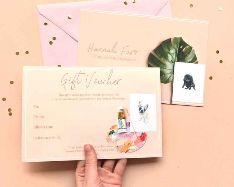 Instant Gift idea Gift Voucher for hand painted Pet Portrait | Etsy