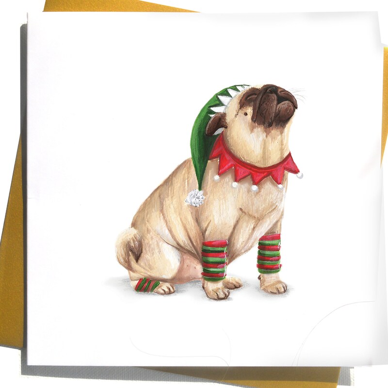 Pug Christmas Cards - Etsy