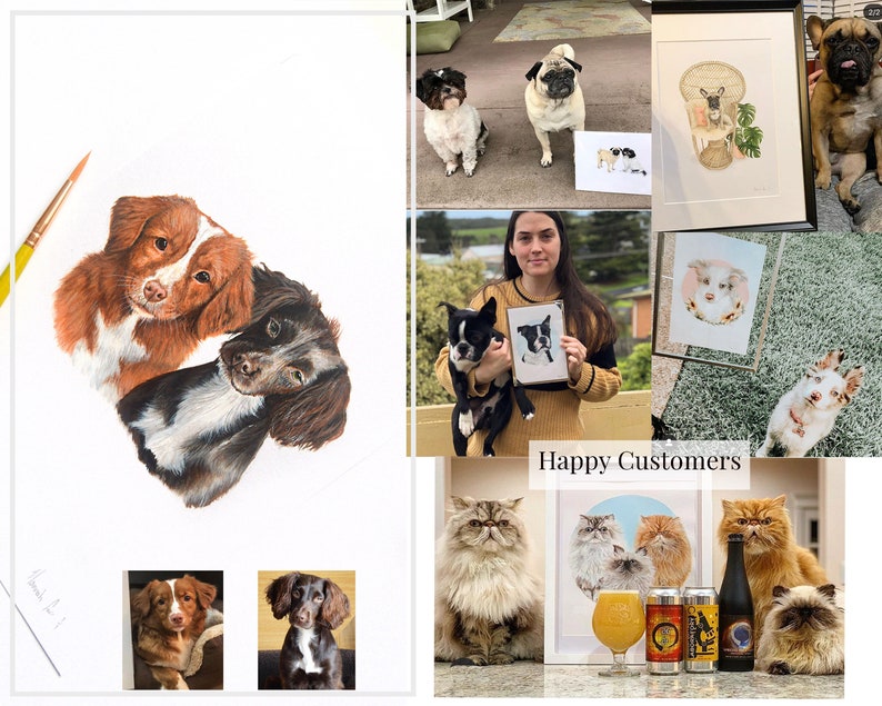 Instant Gift idea Gift Voucher for hand painted Pet Portrait | Etsy