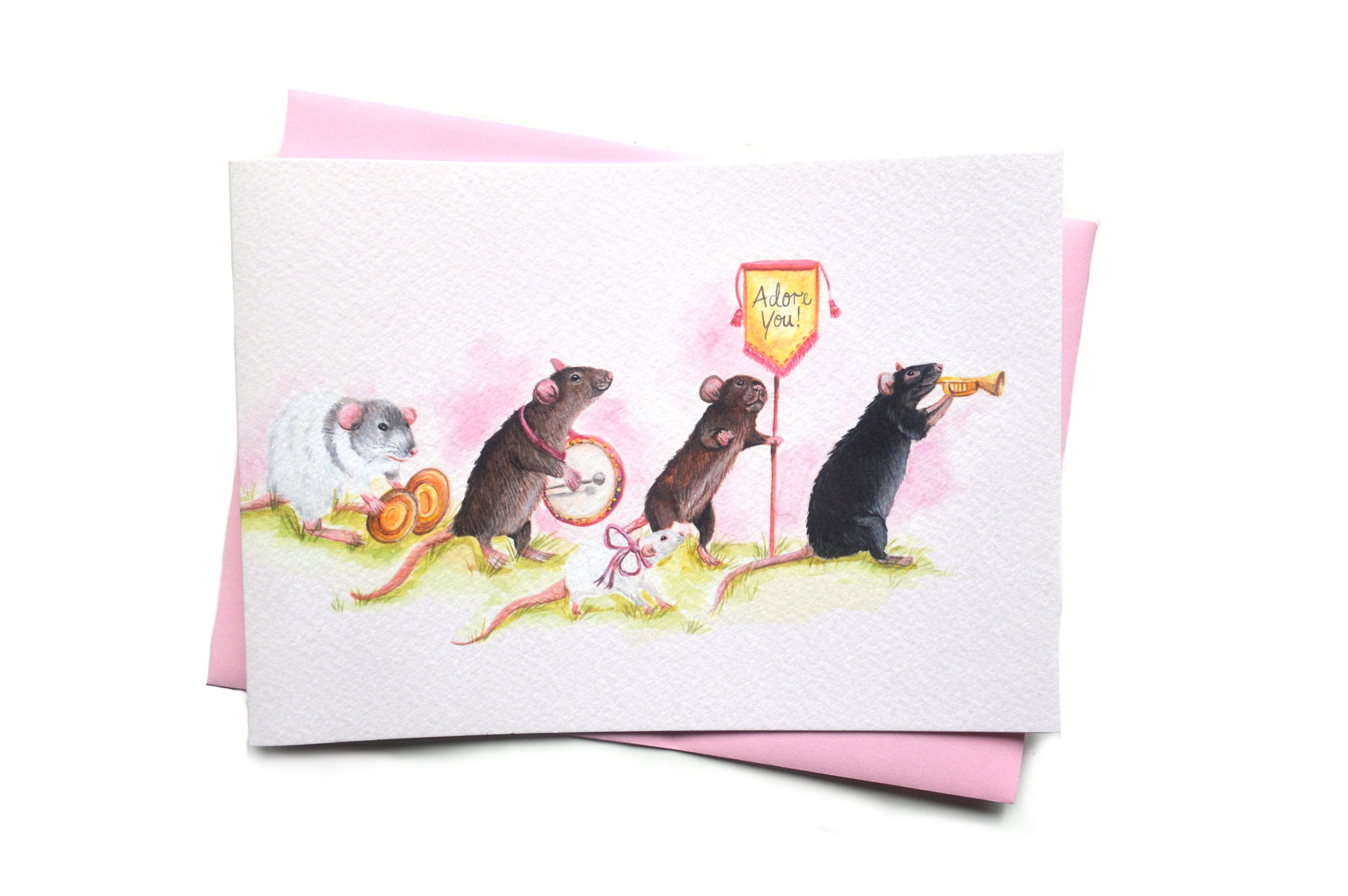 Rat Marching Band Anniversary Card: Funny Rodent Love (5x7 Inch) - Etsy