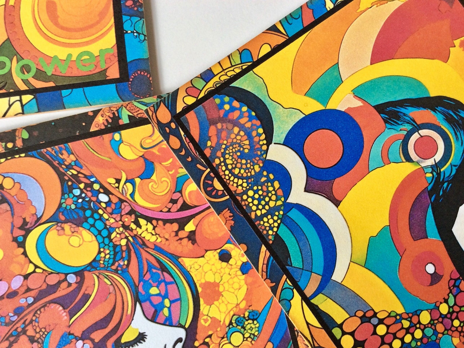 TRIPPY HIPPIE 60's Themed Journal Cards SET 2 - Kaleidoscopic - Rainbow ...