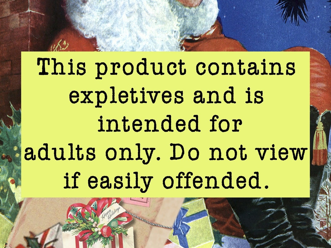 SWEARY SANTA, Swearing Santa Claus Christmas Tags, Funny Expletive ...