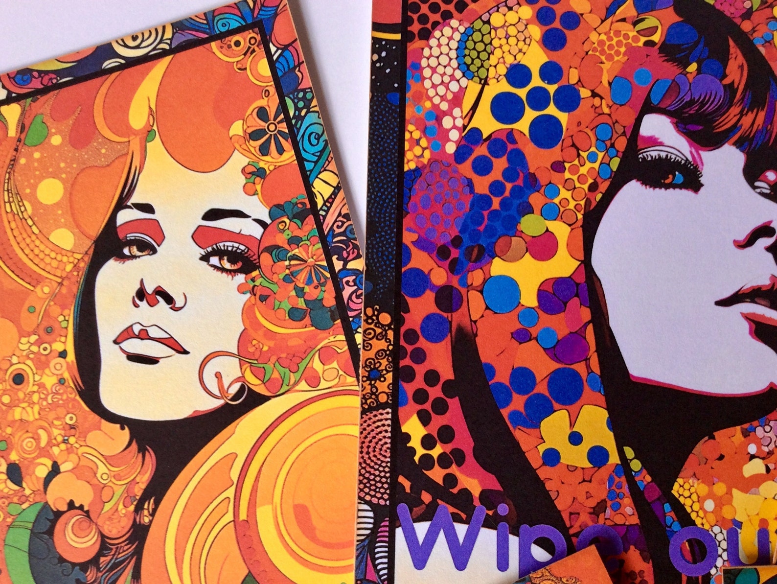 TRIPPY HIPPIE 60's Themed Journal Cards SET 2 - Kaleidoscopic - Rainbow ...