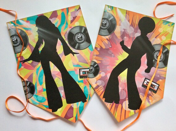 DISCO DANCING Large Party Banner Bunting Garland - Etsy