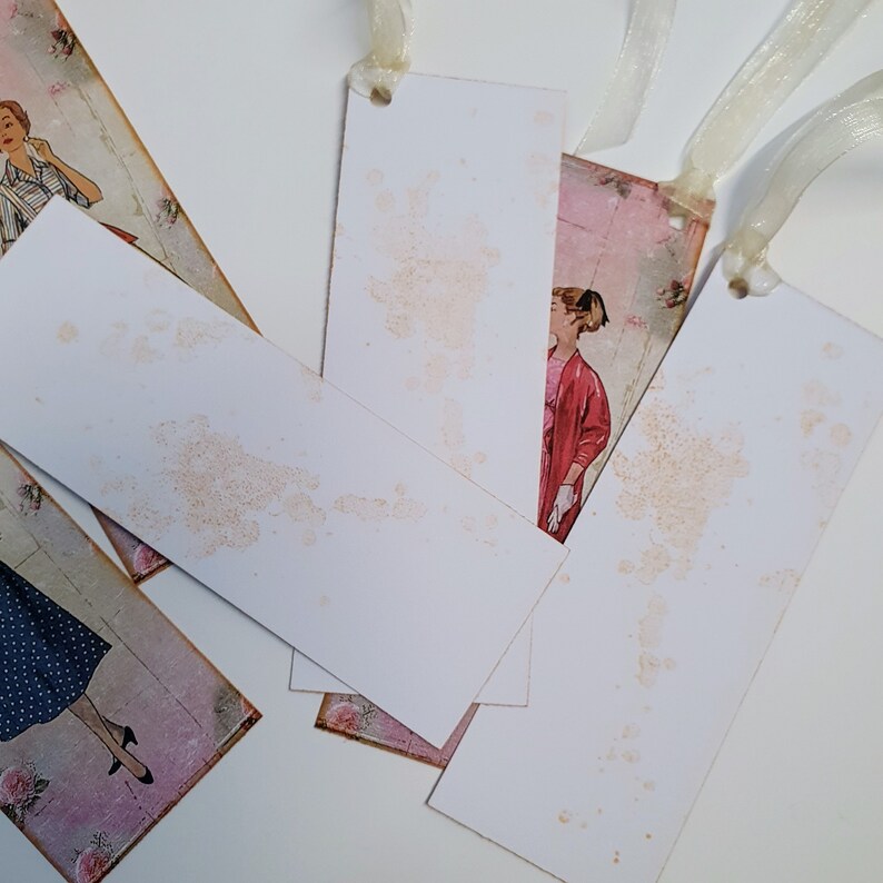 RETRO CATWALK, Tall, Narrow Fashion Tags or Small Bookmarks, Vintage ...
