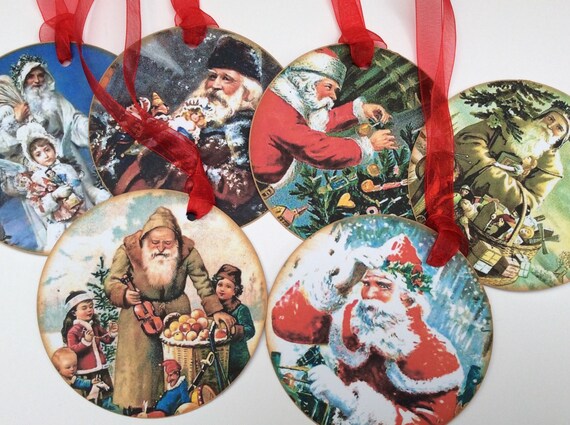CHRISTMAS ALL A'ROUND Christmas Tags Santa Claus - Etsy UK