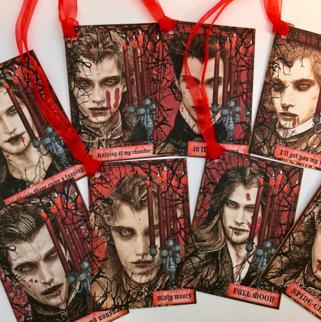 HEMATOPHAGY, Halloween, Vampire Themed Tags, Gothic Style Dracula ...