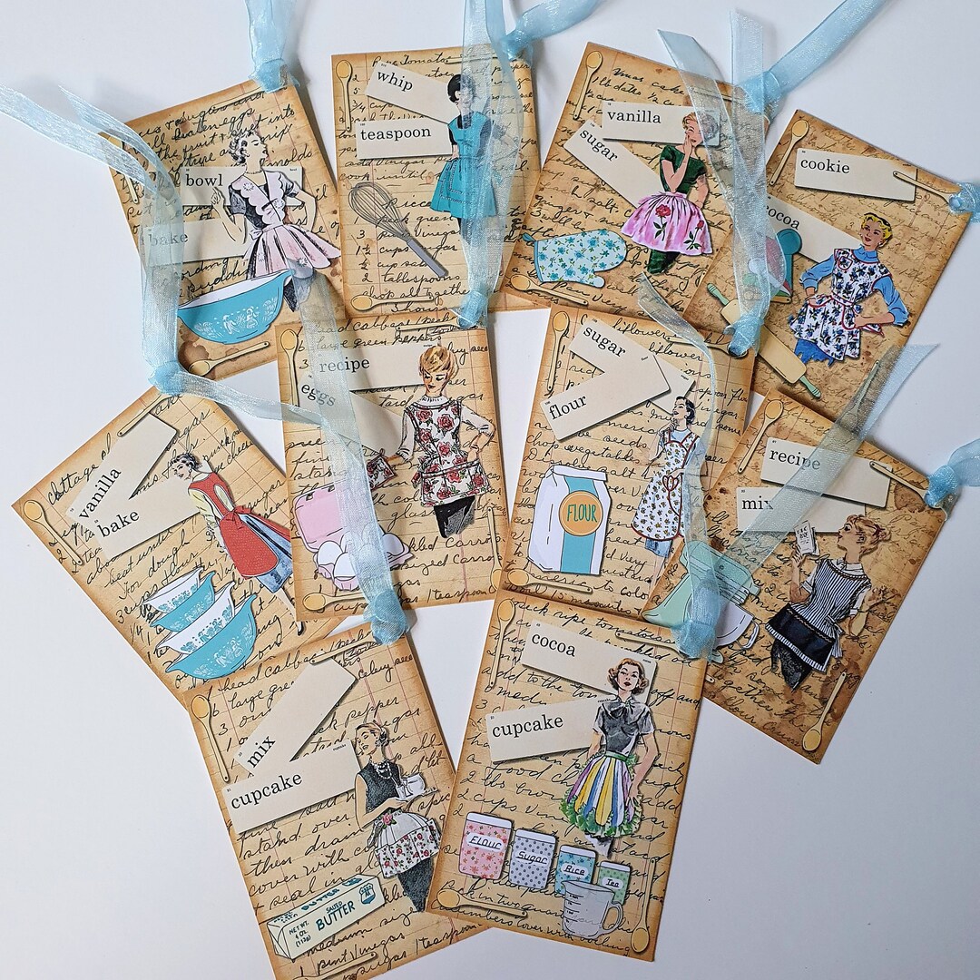 THE PERFECT RECIPE, Baking Themed Tags or Journaling Postcards, Cookery ...