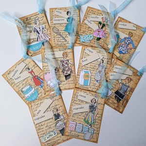 THE PERFECT RECIPE, Baking Themed Tags or Journaling Postcards, Cookery ...