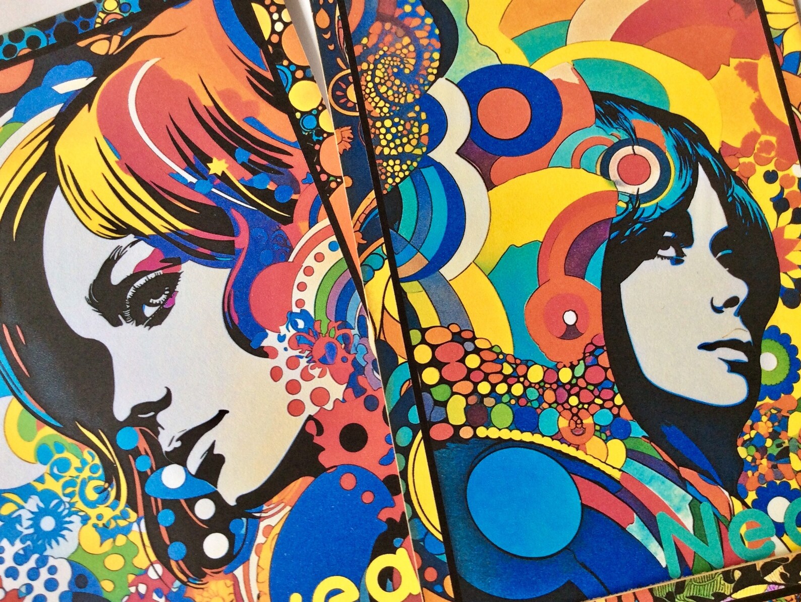 TRIPPY HIPPIE 60's Themed Journal Cards SET 2 - Kaleidoscopic - Rainbow ...