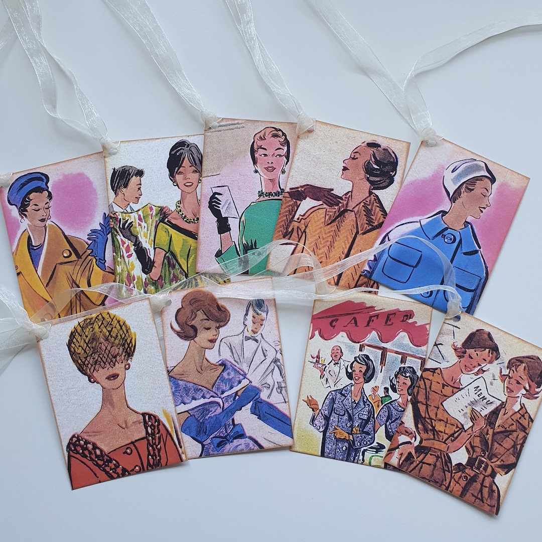 RETRO MAGAZINE GIRLS, Vintage Magazine Illustration Style Lady Gift ...