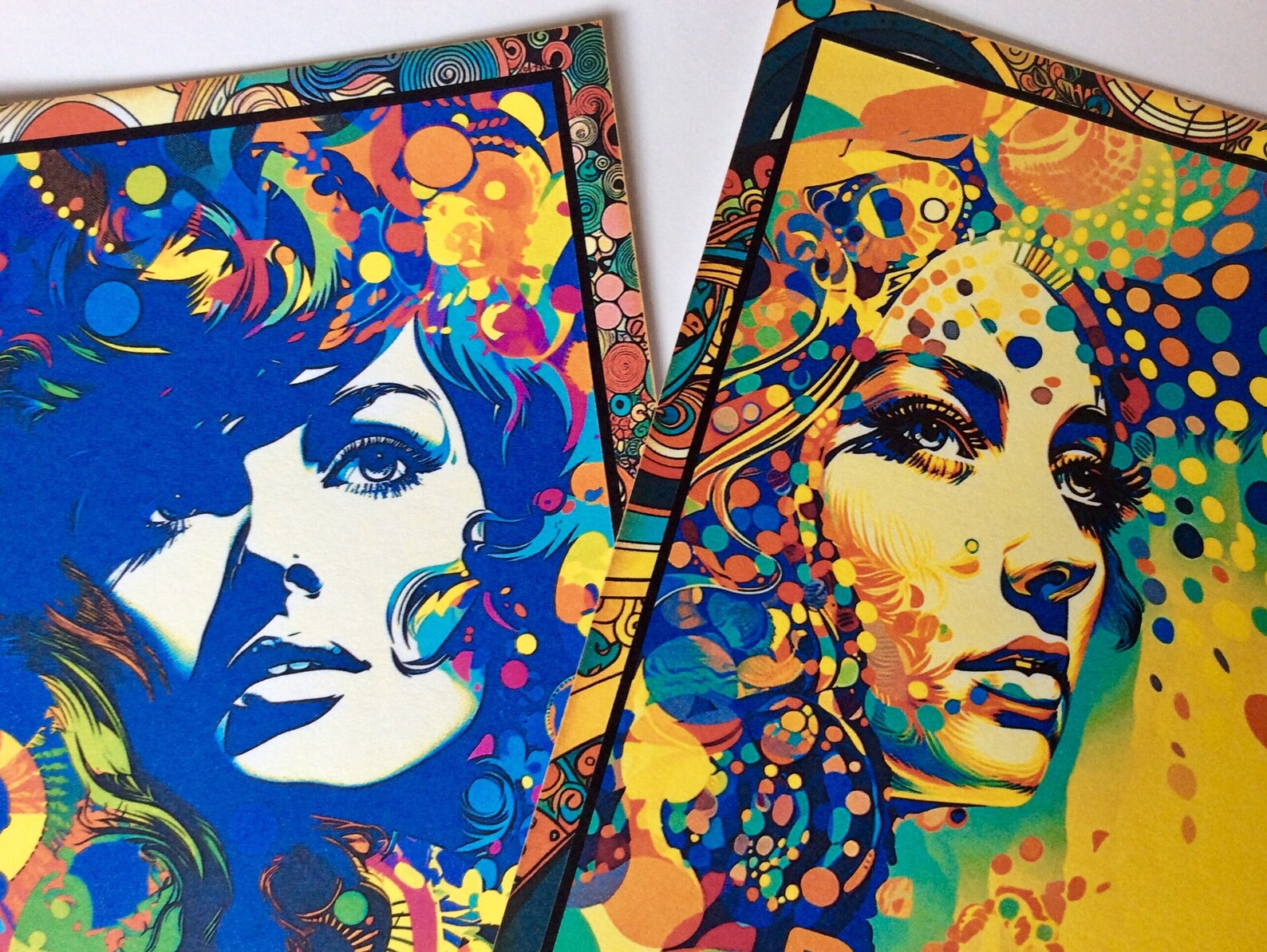 TRIPPY HIPPIE 60's Themed Journal Cards SET 2 - Kaleidoscopic - Rainbow ...