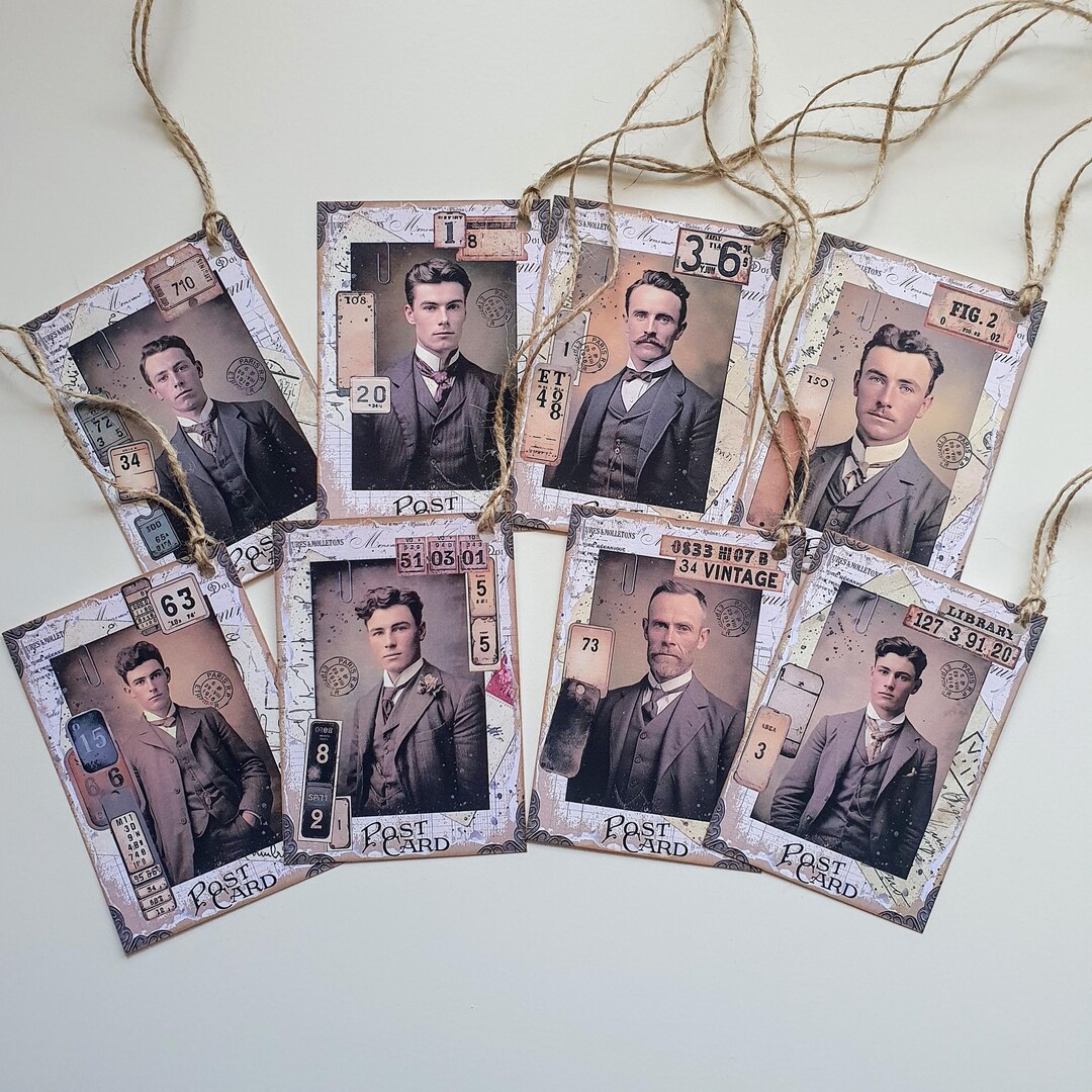 DAPPER CHAP, Vintage Gentlemen Gift Tags, SET 2, Steampunk, Grungy ...
