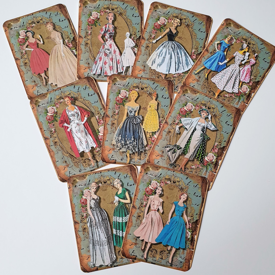 IN THE FRAME, Forties/fifties Style Fashion Themed Journaling Postcards ...