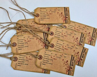Morgue Toe Tag Halloween Invitations TAG No 43 Digital - Etsy