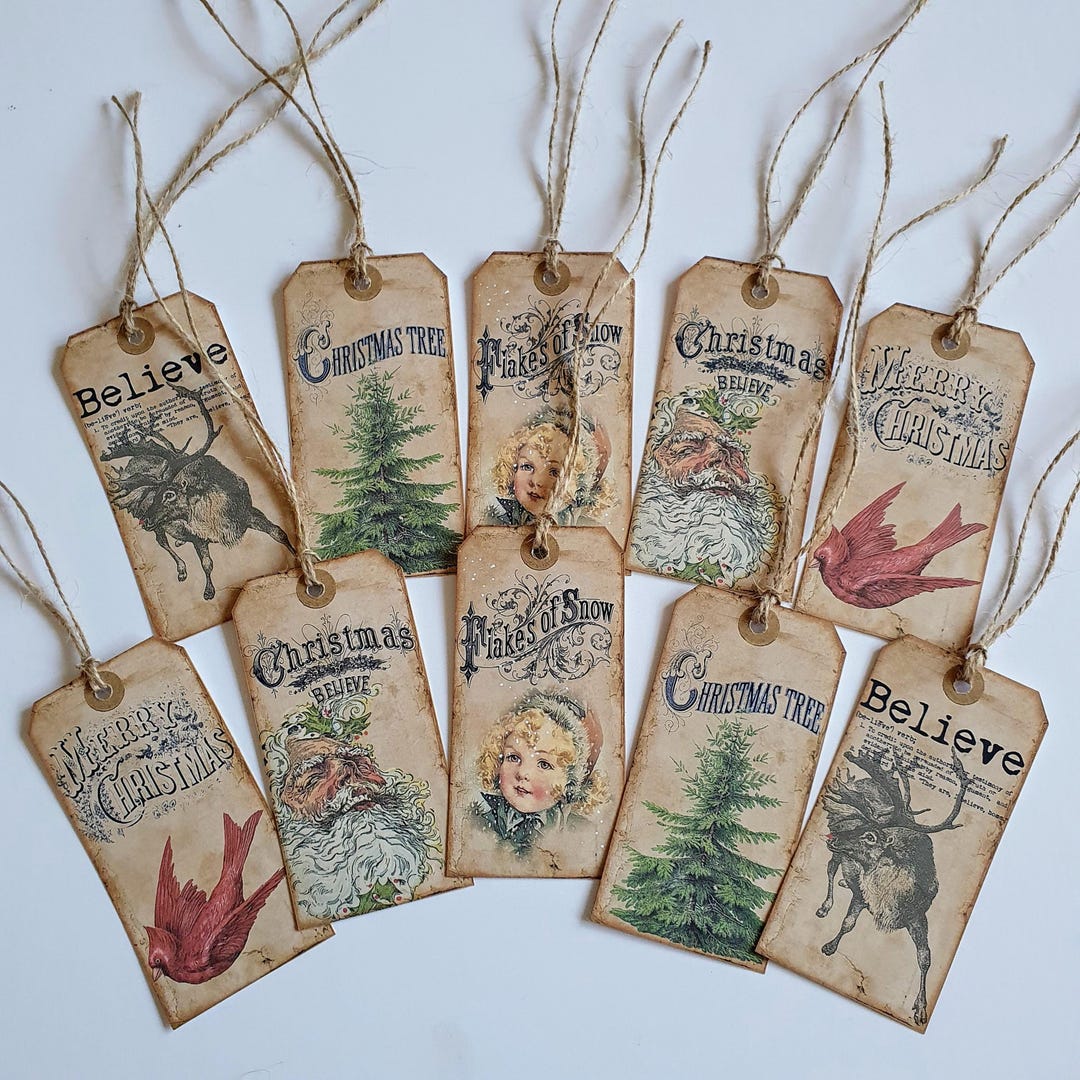PERFECT NOSTALGIA, Victorian Styled Christmas Gift Tags, Vintage Sepia ...