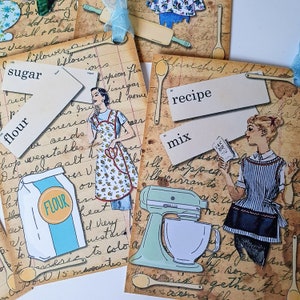 THE PERFECT RECIPE, Baking Themed Tags or Journaling Postcards, Cookery ...