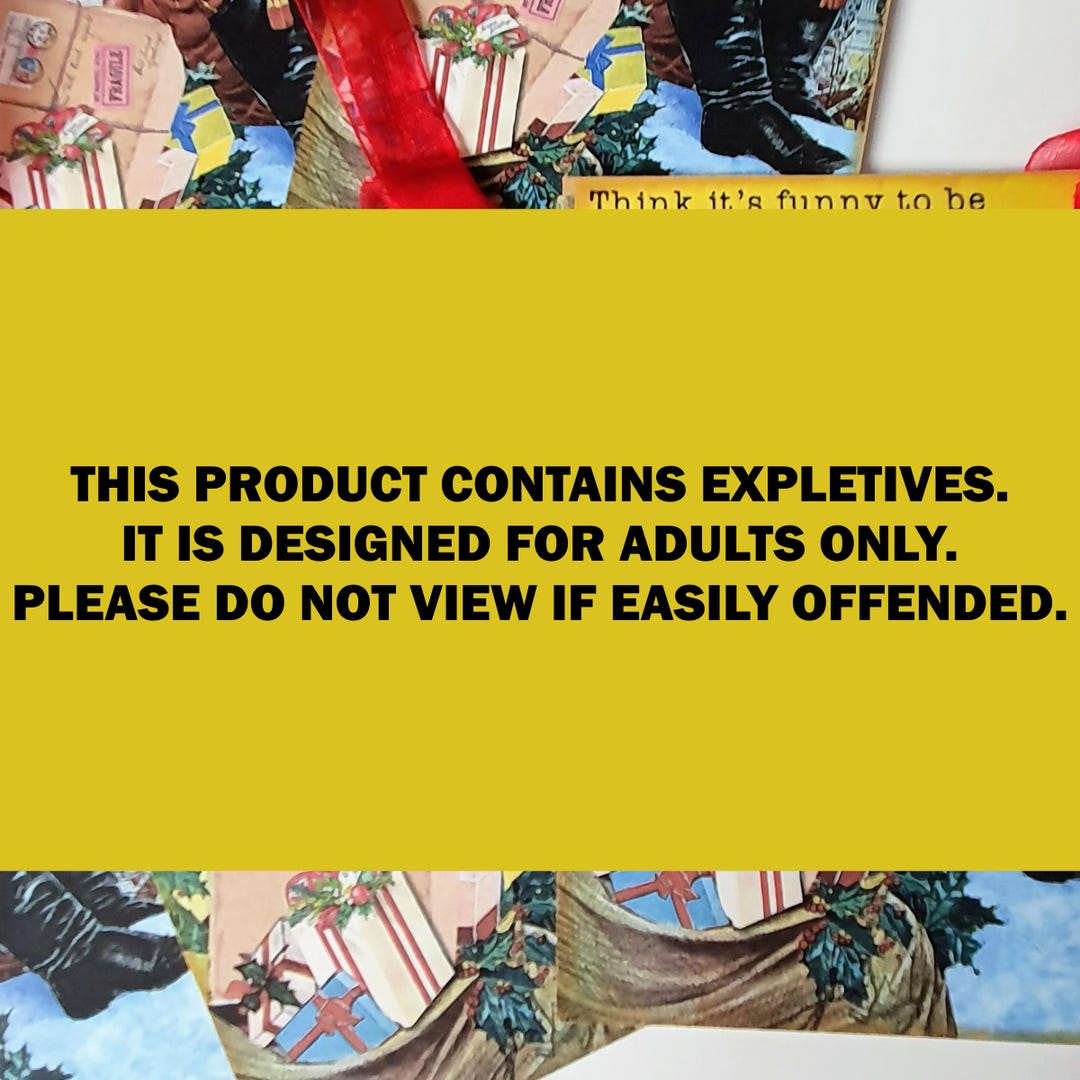 SWEARY SANTA, Swearing Santa Claus, Christmas Tags, Funny Expletive ...