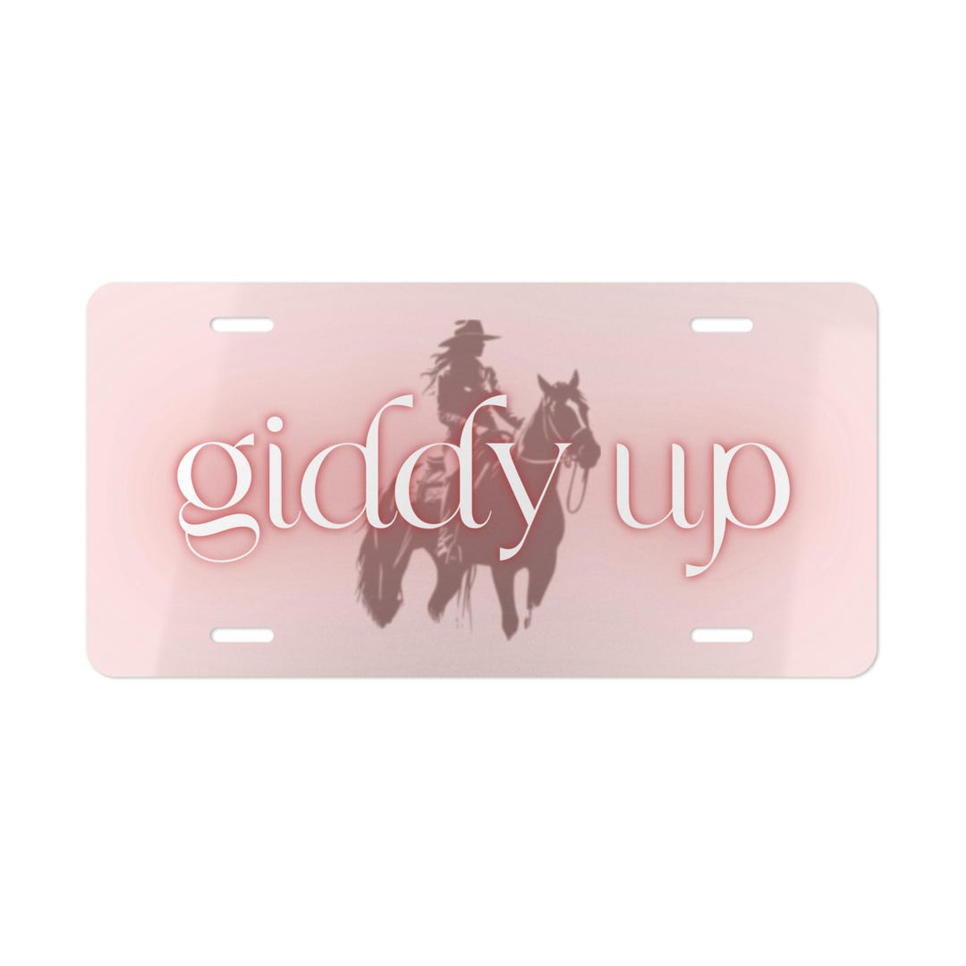 Giddy up Vanity License Plate, Horse Themed Decor, Auto Accessory ...
