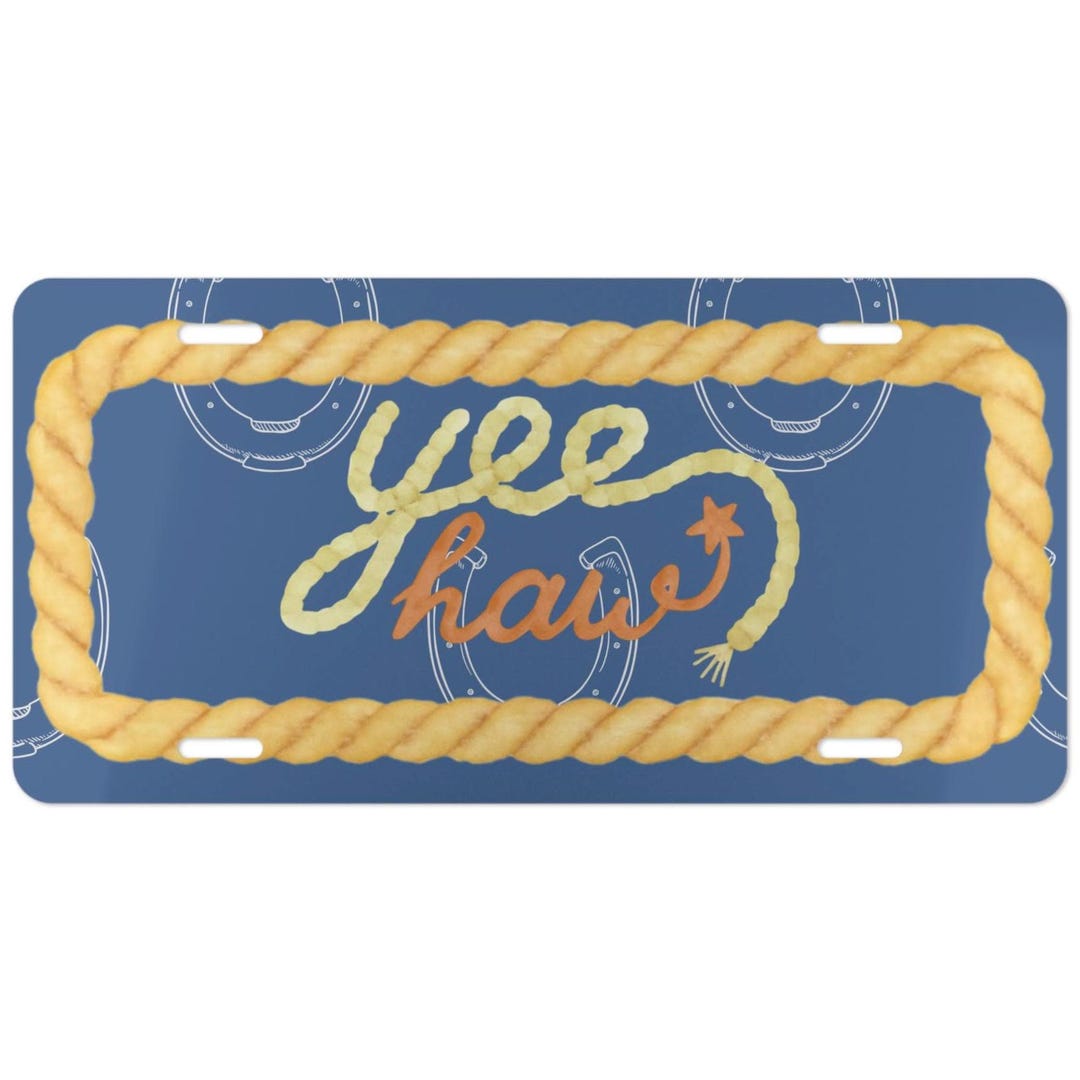 Western Cowboy Yeehaw License Plate, Rope Design Car Decor - Etsy