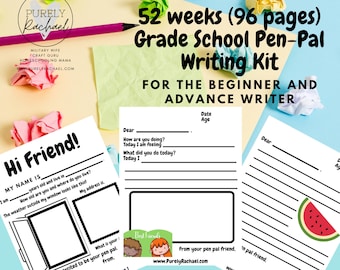 Kids Letter Writing Set Penpal Printable for Kids Sandwich - Etsy