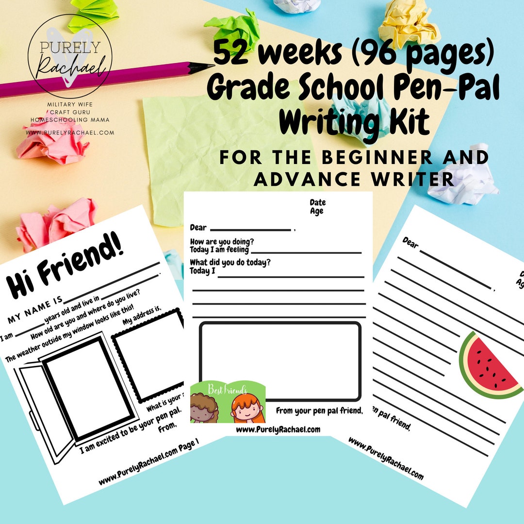 Pen Pal Writing Kit, Grade School Template (digital Download) - Etsy