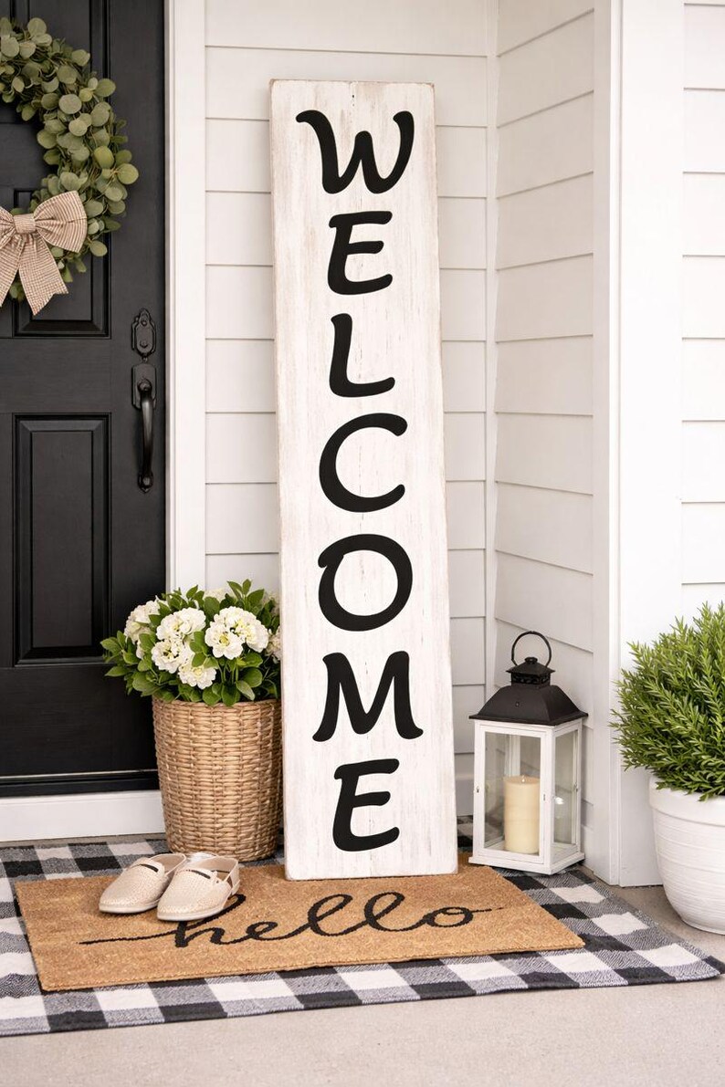 Farmhouse Welcome Sign | Vertical Porch Decor (digital Download - Etsy