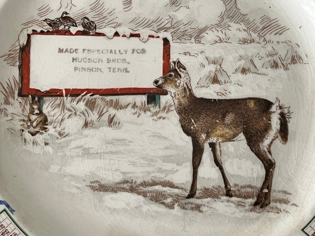 Adorable Antique 1928 Advertising Calendar Plate With Deer - Etsy