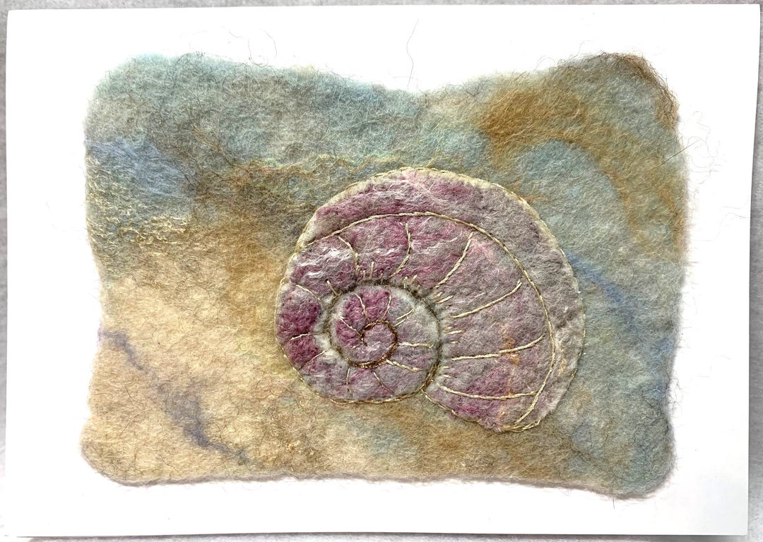 Seashell Needle Felted Picture Card, Beach Series, Frame-able - Etsy