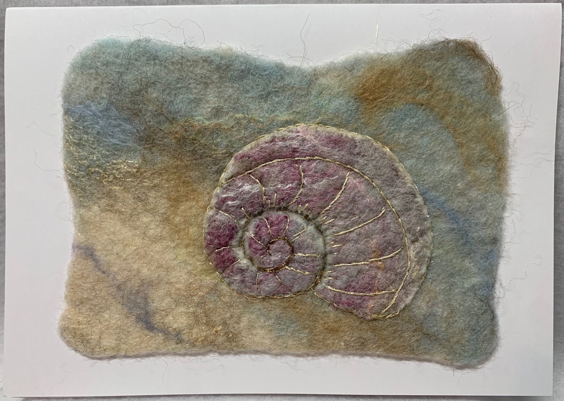 Seashell Needle Felted Picture Card, Beach Series, Frame-able - Etsy