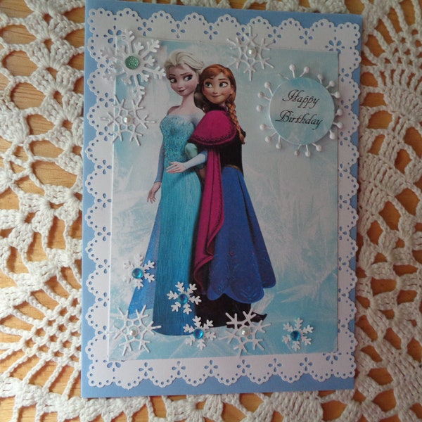 Girls Frozen Birthday Cards - Etsy
