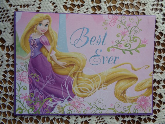 Disney Princess Card Rapunzel Birthday Card handmade | Etsy