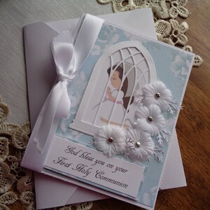 Personalized First Holy Communion Card, Choice of Skin and Hair Color ...