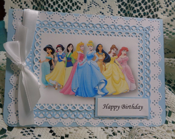 Birthday Card, Happy Birthday, Disney Princesses, for Girls, 3 ...
