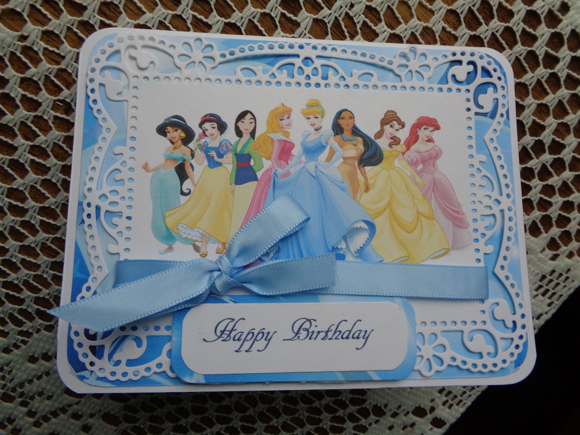 Disney Princesses Birthday Card for Girls 3 Dimensional | Etsy