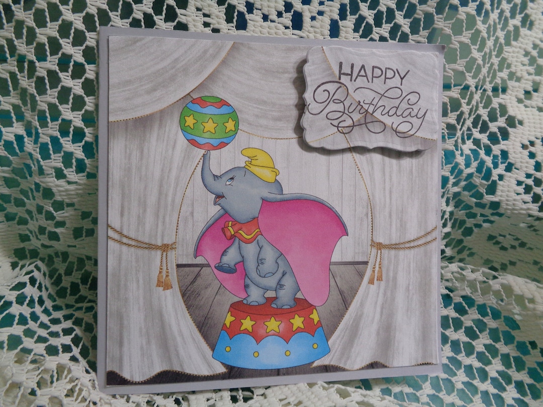 Personalized Disney Card Dumbo Birthday Card for Boys for - Etsy