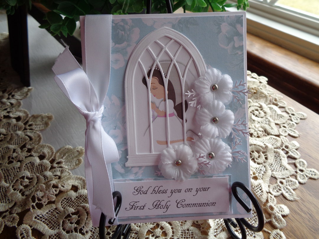 Personalized First Holy Communion Card Choice of Skin and - Etsy