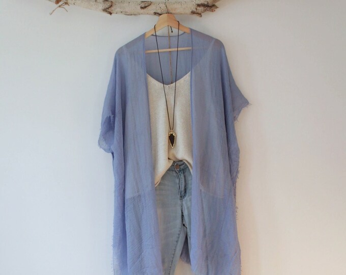 Kimono, POWDER BLUE, Bohemian Kimono ,cover-up, Beachwear, Bohemian ...