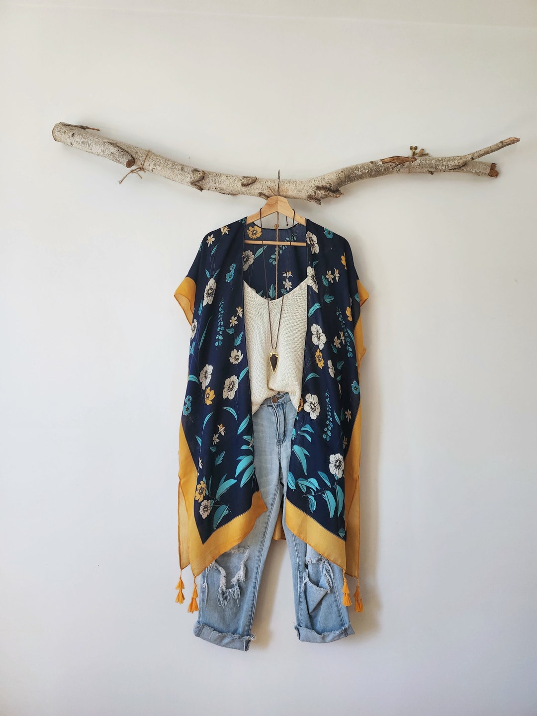 Kimono PRIMROSE Kimono Boho Cover-up Beachwear Boho - Etsy