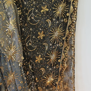 Long Kimono , STARRY SKY , Bohemian Kimono, Stars and Moon Pattern - Etsy