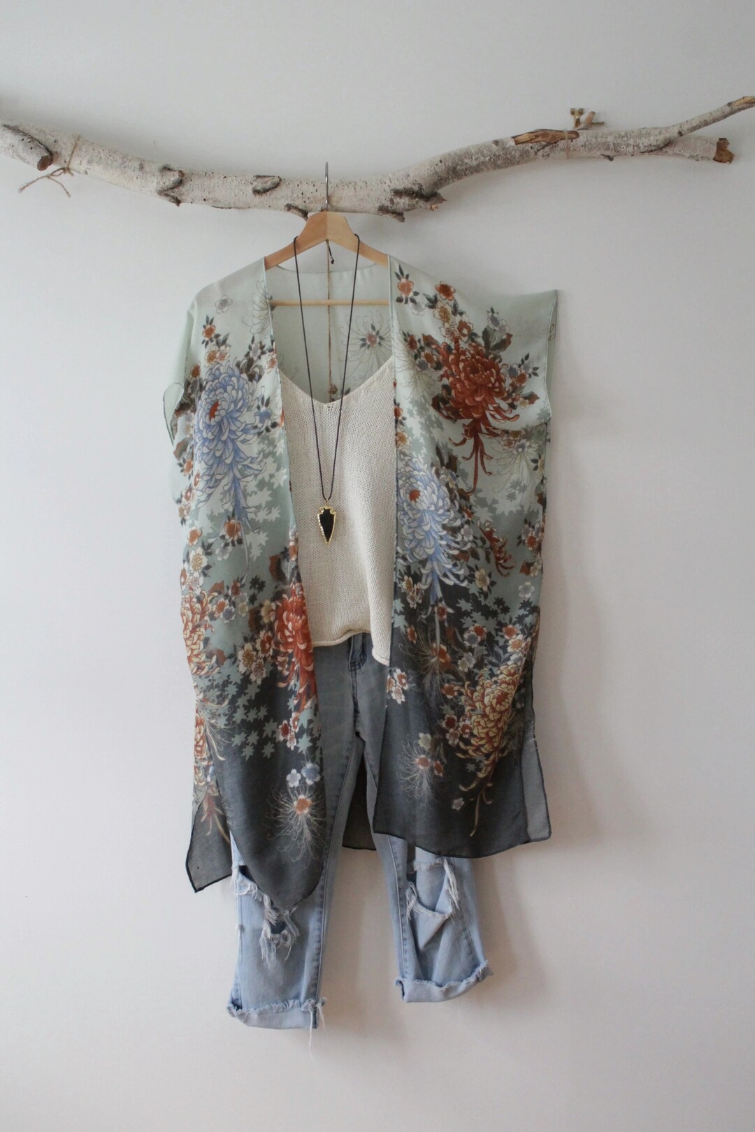 Floral Boho Kimono: Viscose Bohemian Cover-up - Etsy