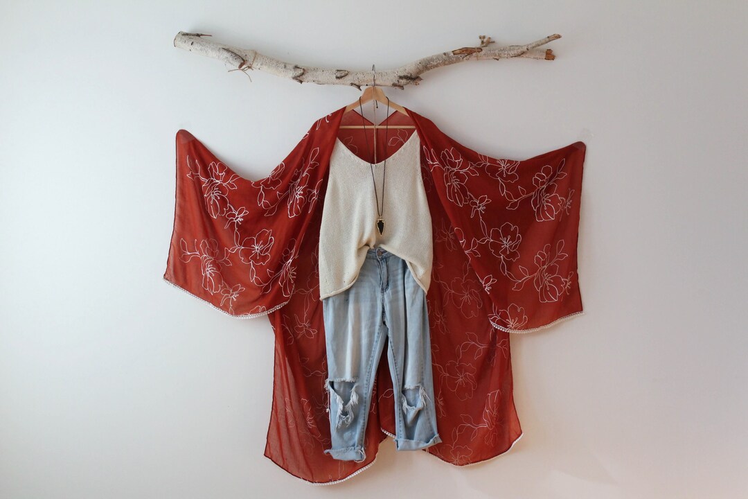 Kimono, RUST, Kimono Boho, Bohemian, Long Kimono - Etsy