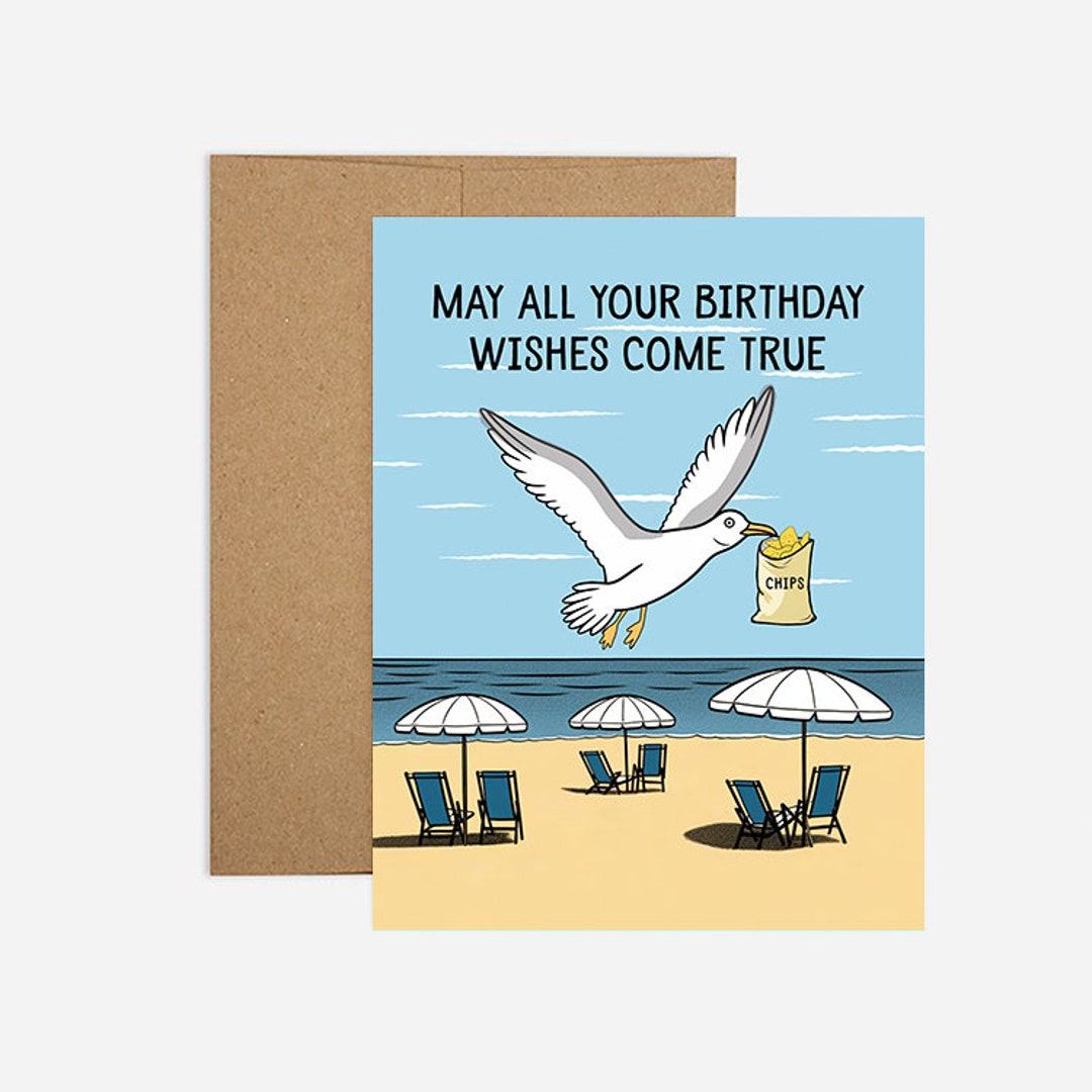 Seagull Birthday Greeting Card - Etsy